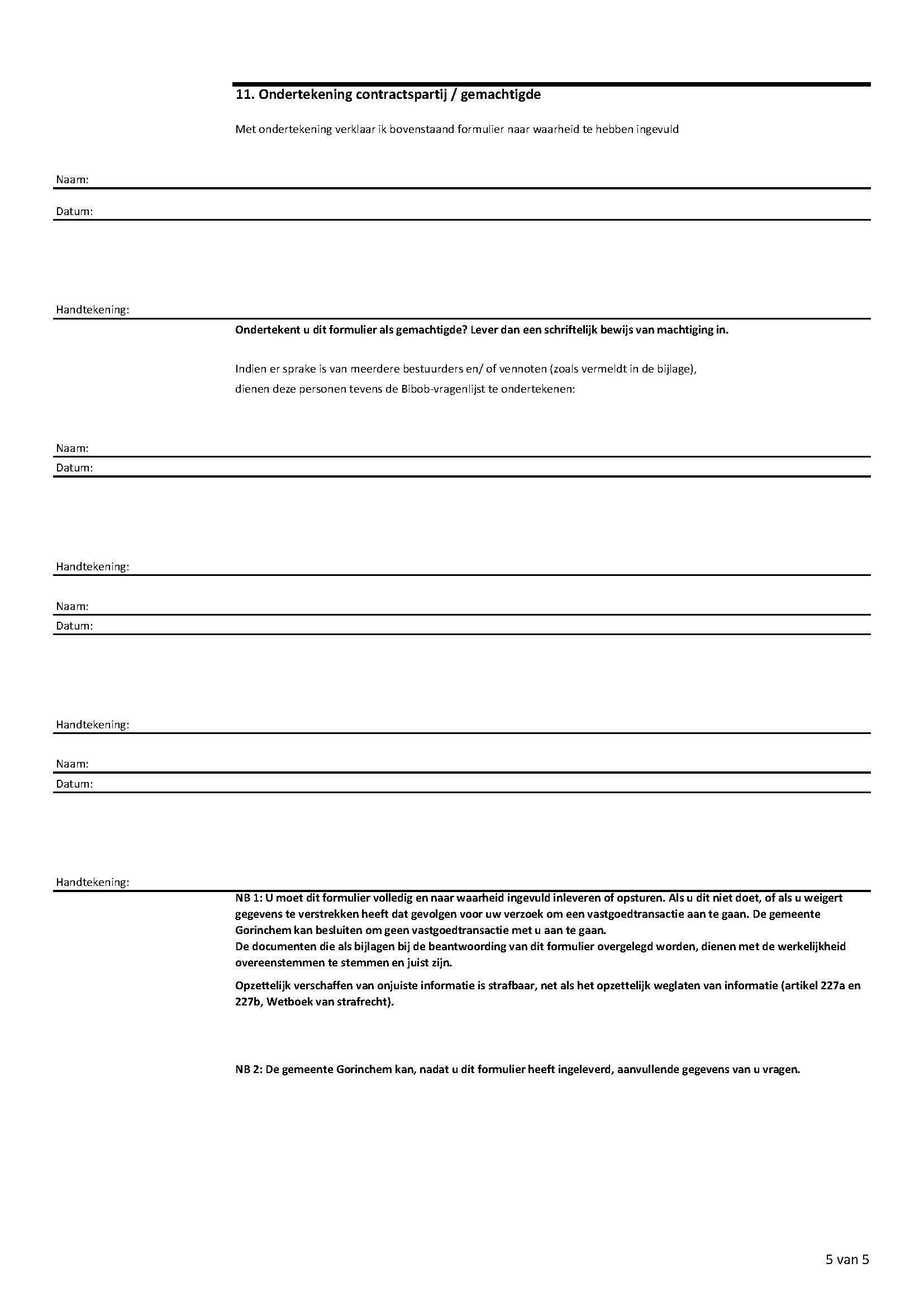 BELEIDSLIJN WET BIBOB VASTGOED GEMEENTE GORINCHEM | Lokale wet- en ...